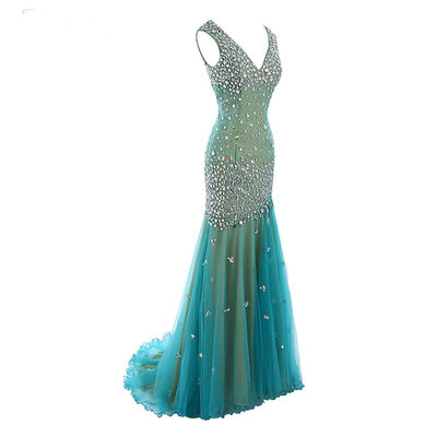 Beaded Crystal Prom Evening Gowns For Beautiful Girls And Ladies Sweet Heart