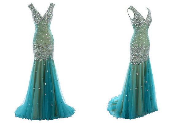 Beaded Crystal Prom Evening Gowns For Beautiful Girls And Ladies Sweet Heart