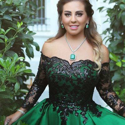 Shiny Emerald Green Prom Dress / Quinceanera Emerald Green Evening Gown