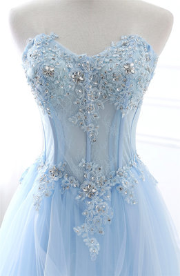 Boutique Maxi Party Prom Evening Gowns With Embroidered Pearls Decoration
