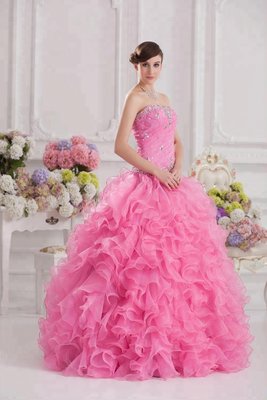 Quinceanera Deep Pink Prom Dresses / Royal Long Elegant Prom Dresses