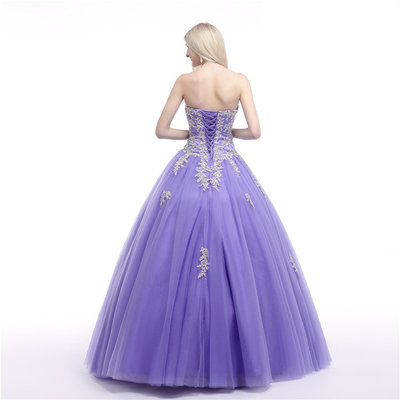 Purple Floor Length Short Prom Dresses With Sleeves Embroidered Pearls Decoration
