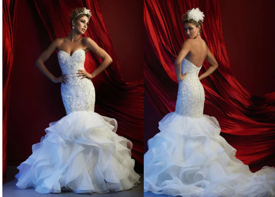 Puffy Plus Size Sheath Wedding Dress / Cute Sweetheart Neckline Sheath Dress