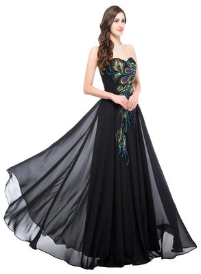 Fashionable Black Lace Wedding Dress , Western Long Bridal Wedding Gowns