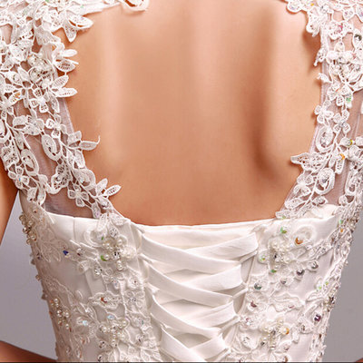 Rhinestone Sweetheart Ladies Wedding Dresses Tiered Chapel Crystal Beaded