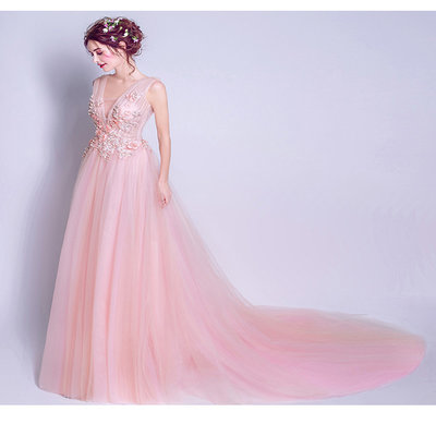 Classic Light Pink Bridesmaid Dresses / Traditional Strapless Bridesmaid Dresses