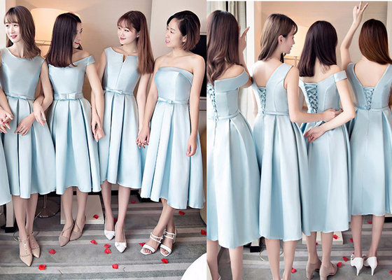 Gorgeous Stain Womens Bridesmaid Dresses With Different Complex Handwork