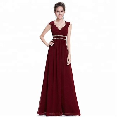 Beautiful Dark Red Womens Bridesmaid Dresses Off Shoulder Design Embroidered Pearls