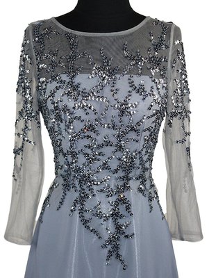 Beads Sequins Bride's Mom Dresses A Line 3/4 Long Sleeves Custom Size