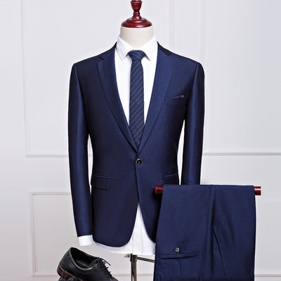 Anti Shrink Cool Mens Wedding Suits , Breathable Mens Navy Wedding Suits