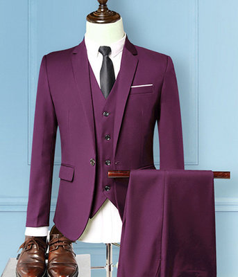 3 Pieces Mens Fitted Wedding Suits