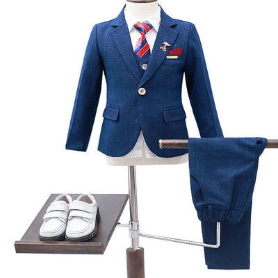 Luxury Navy Blue Ring Bearer Outfit , Anti Static Ring Bearer Outfits Shorts