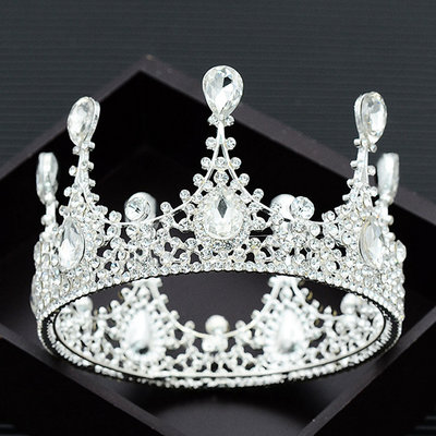 Charm Heart Clear Crystal Crown For Bridal Tiaras Pageant Party Prom Gift