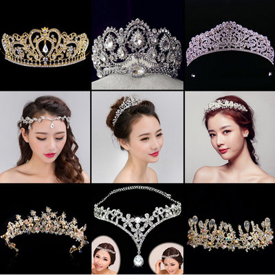 Wedding Free Gift Silver Crystal Rhinestone Wedding Bride Crown