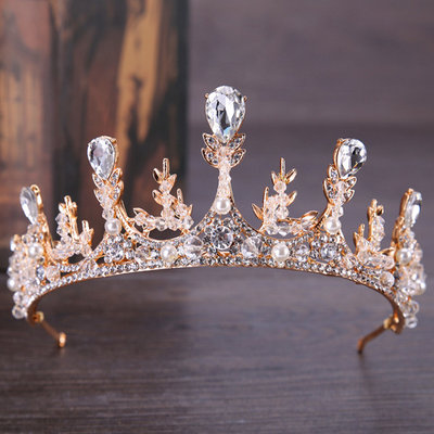 Gold Tiaras And Crowns Bridal Gown Accessories For Fit And Flare Wedding Dress