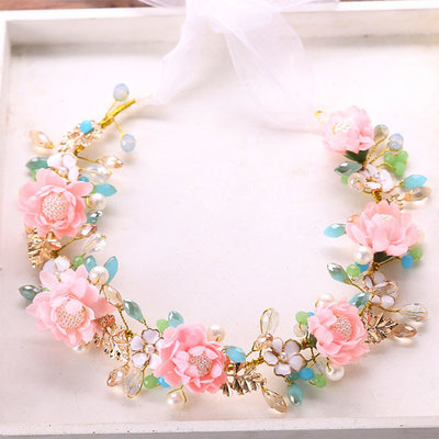 Artificial Flower Garland Bridal Gown Accessories Head Wreath Decorative