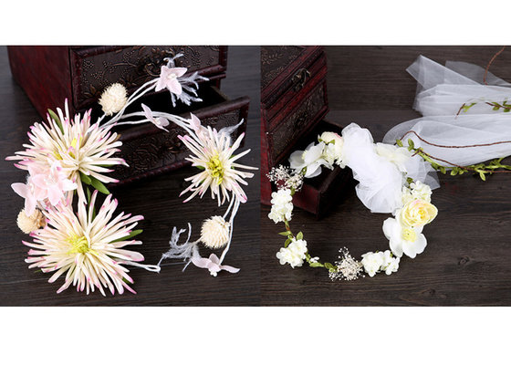 Bohemian Wind Camellia Flower Bride Bridesmaid Wreath With Headband