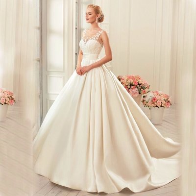 Shoulder Length Code Ladies Wedding Dresses , Sleeveless Ladies Dresses For Weddings