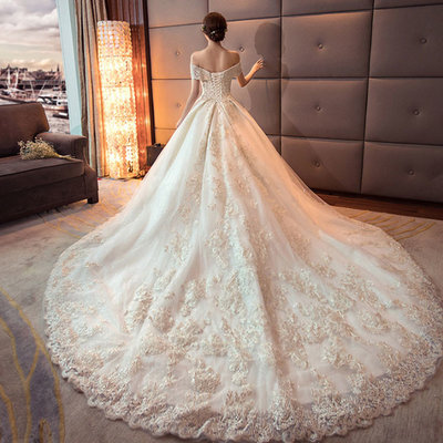 White Ivory Wedding Dresses Bridal Ball Gowns Off Shoulder Elegant Princess 2019