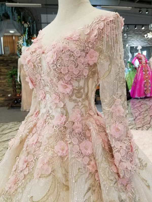 Princess Wind Tail Simple Long Sleeve Perspective Neck Decorative Wedding Garment