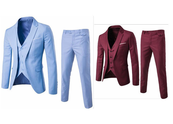 Customization Colors Gents Wedding Suits With Two Button Three Piece