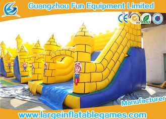 Durable Yellow Commercial Inflatable Slide Inflatable Castle Slide For Playing