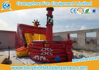 Red Inflatable Pirate Ship / Inflatable Pirate Boat Fun City Playground
