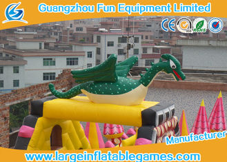Juegos inflables grandes extremos, tierra inflable de la diversión del dinosaurio con la impresión completa de Digitaces
