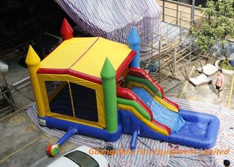0.55mm PVC Tarpaulin Inflatable Bouncy Castle With Water Slide