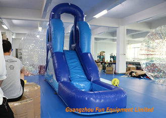 CE UL Blue Commercial Inflatable Slide , Indoor Small Kids Water Slide