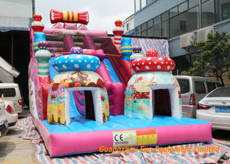 Pink Commercial Inflatable Slide Combo Fun Games With Logo Pringting