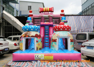 Pink Commercial Inflatable Slide Combo Fun Games With Logo Pringting