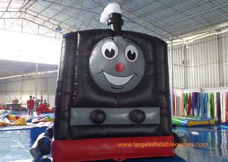 Train Shape Inflatable Air Bouncer Printing Art Panel For Business Hire