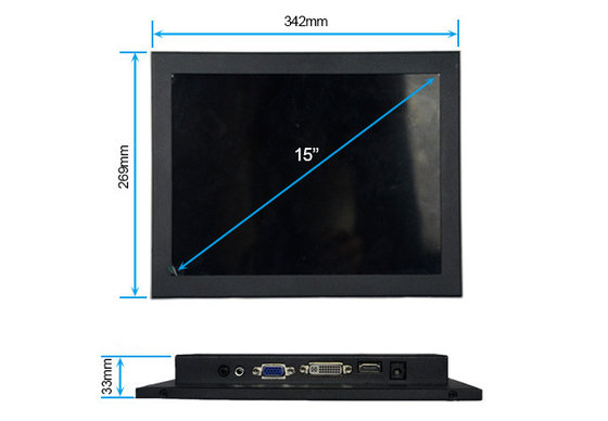 HDMI VGA DVI HD Lcd Monitor , 15 inch 1080p Wall Mounted Computer Monitor