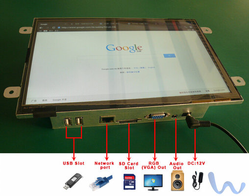 HDMI Android Network Media Player  Open Frame Touch Screen Monitor