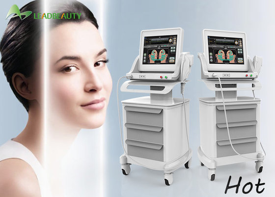 220V/110V Input Voltage Gray color 300W power Factory Price Face Lift Treatment HIFU Machine with 15 inch screen