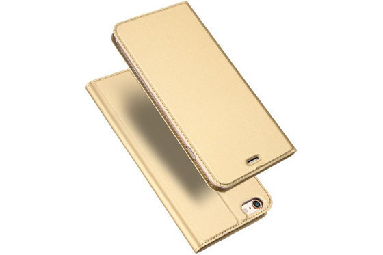Professional  Gold Iphone 6 Leather Flip Case , PU Leather Iphone Flip Phone Case