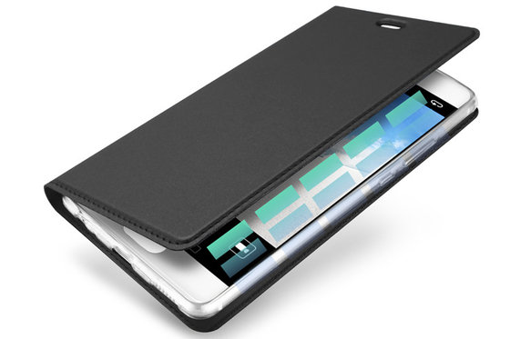 Black PU Leather Huawei P10 Plus Phone Case Magnetic With Card Holder