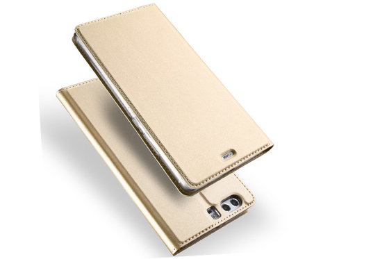 Gold Huawei Phone Cases Shockproof PU Leather Huawei P10 Plus Flip Cover