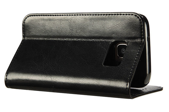 Genuine Leather Phone Case Magnet Included Black For Samsung Galaxy S7