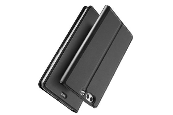 PU Leather Huawei Phone Cases P10 Lite Black Color Magnetic With Card Holder