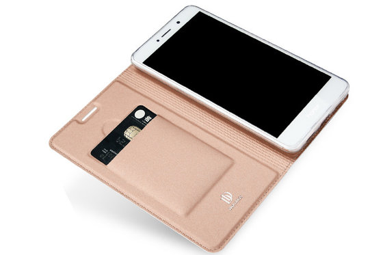 PU Leather Xiaomi Phone Case Rose / Gold Card Holder Magnetic For Redmi 4