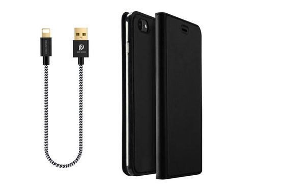 Professional Black Apple Iphone 7 Phone Case Magnetic Stand Card Pocket