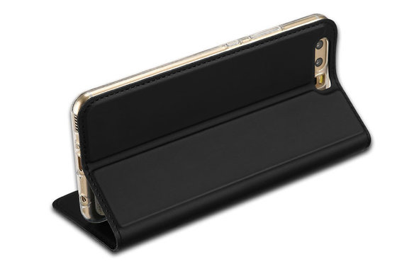 Soft Huawei P10 Flip Phone Case Magnetic Black Color With Card Slot CE Approved