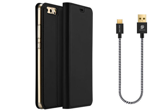 Huawei P10 Plus Flip Phone Case Magnetic PU Leather Shockproof / Scratch Proof