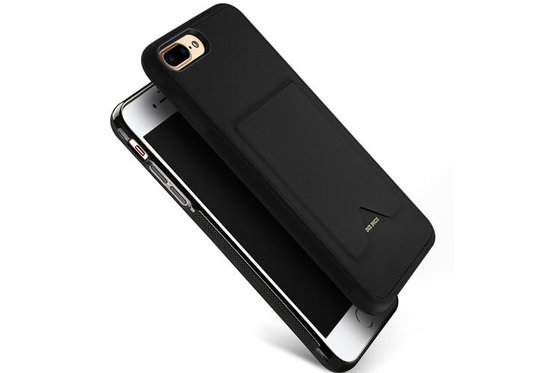 Professional IPhone Protective Cases Black Iphone 7 Back Case With Card Slot