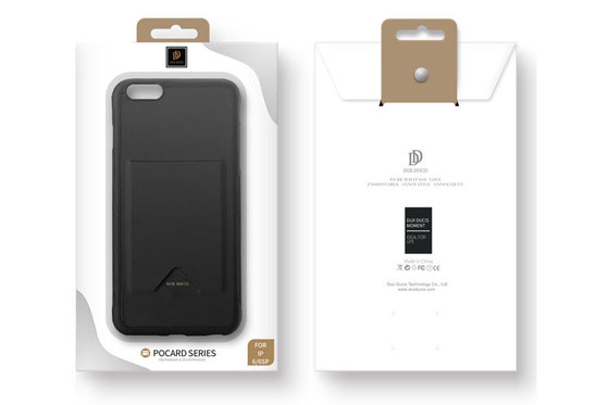 Black Slim IPhone Protective Cases Card Holder PU Leather For IPhone 6