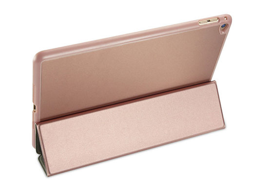 Pink Ipad Mini 4 Protective Case Smooth PU Leather Stand With Plastic Back Cover