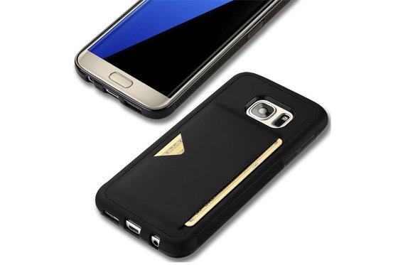 Black Samsung Galaxy 7 Phone Covers , Slip Resistant Samsung Leather Case