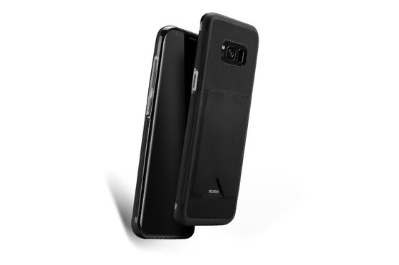 Skin Friendly Samsung Cell Phone Covers S8 Plus PU Leather Slip Resistant Black Color